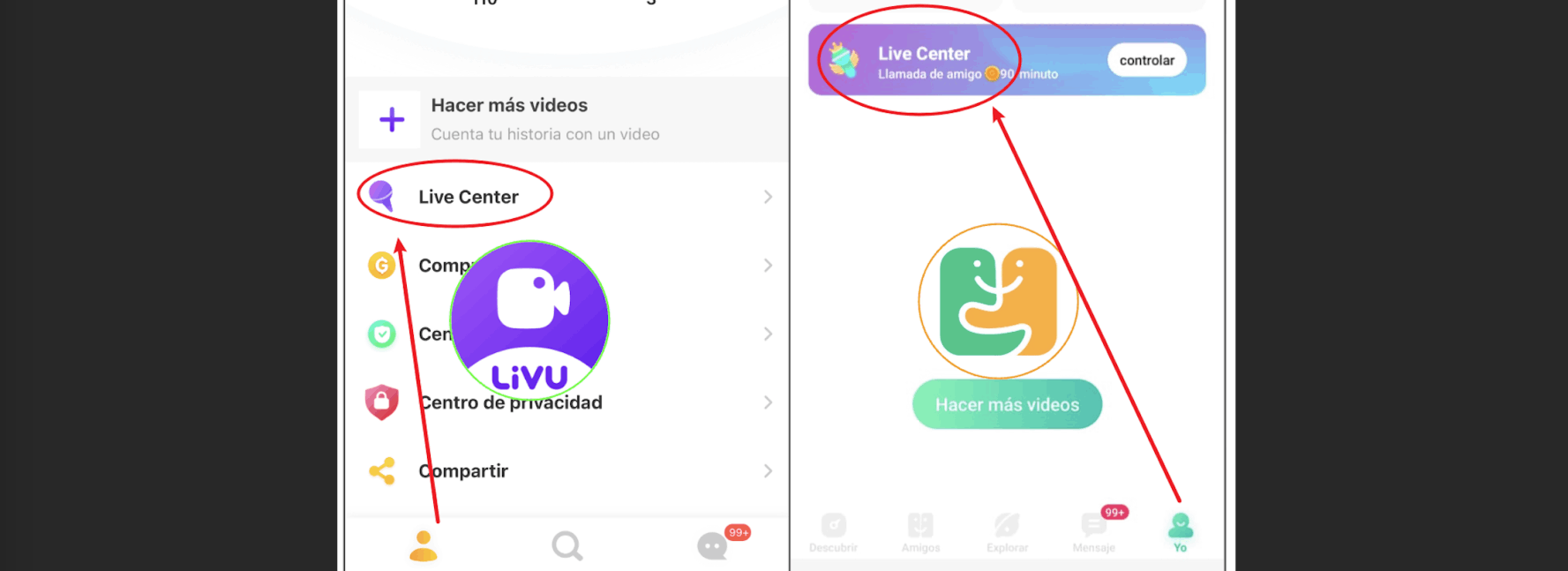 Live center en livu yaar app- Latam stream oficial